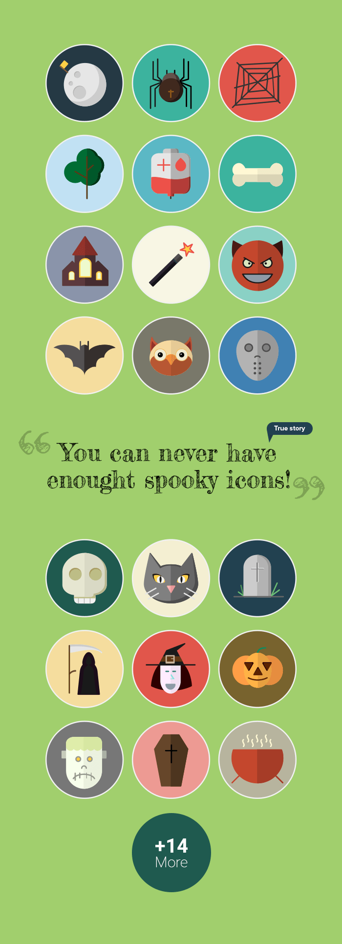 35 Flat Scary Icons | Creative Tail